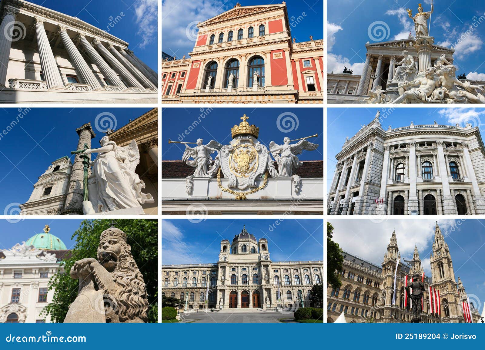 Landmarks of Vienna in a Collage Stock Photo - Image of arms, famous ...