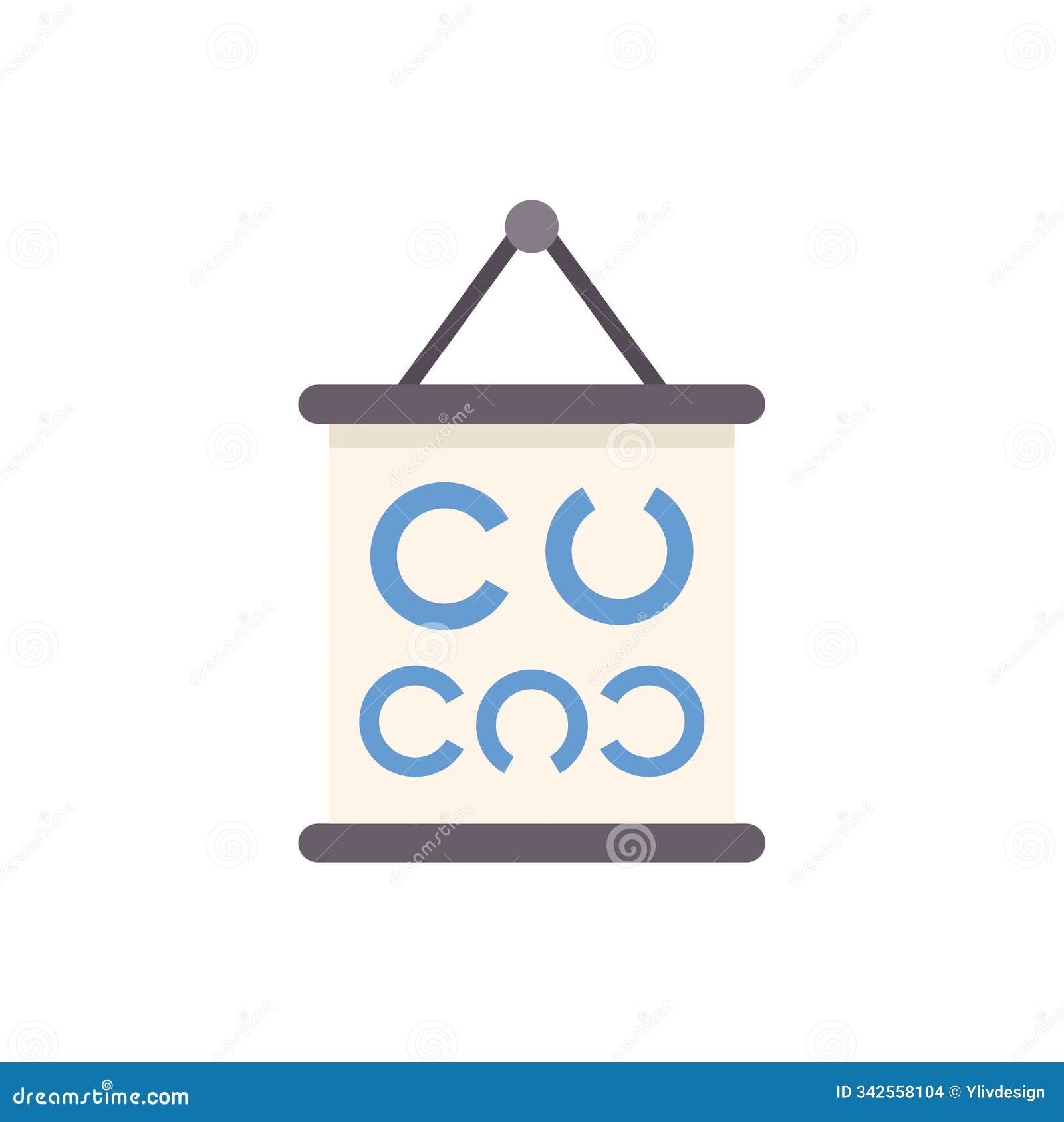 Landolt Eye Chart Hanging for Vision Examination Stock Illustration ...