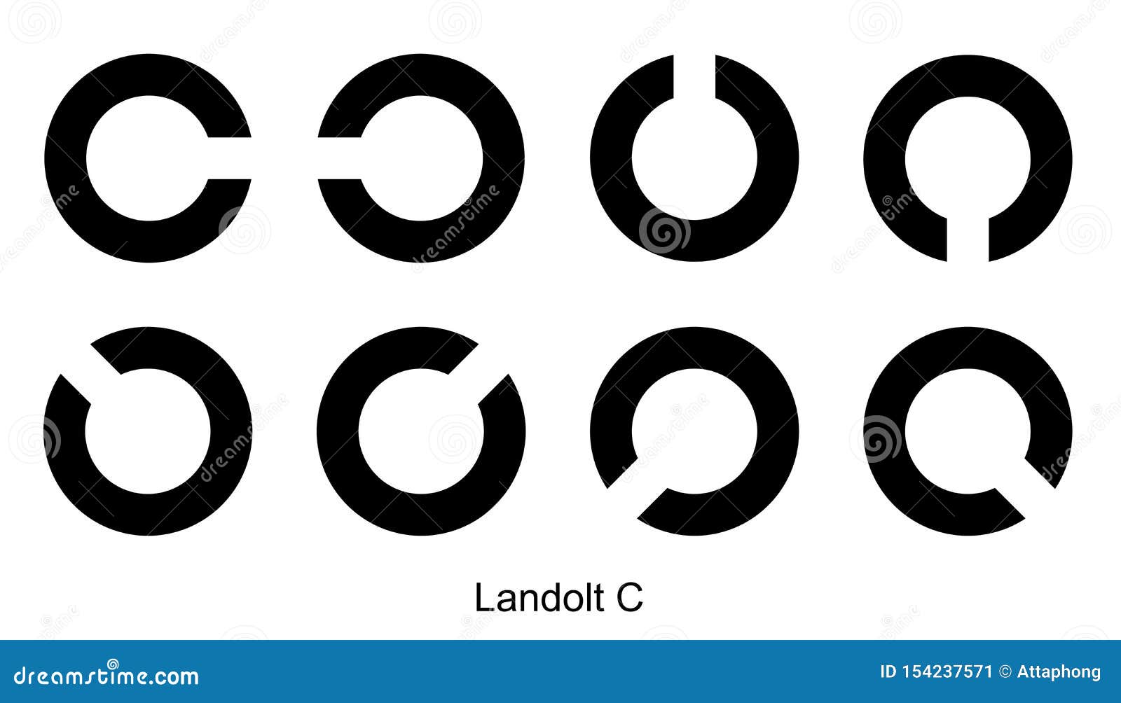 Snellen E And The Landolt C Symbols Eye Test Chart Medical Illustration ...