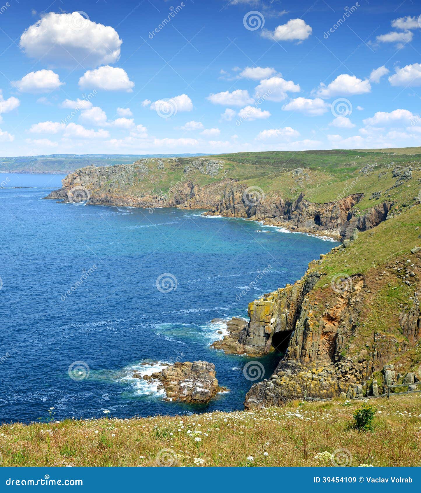 Lands end stock image. Image of penzance, coastline, headland - 39454109