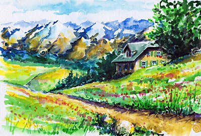 Landscape. stock illustration. Illustration of idyllic - 20546037