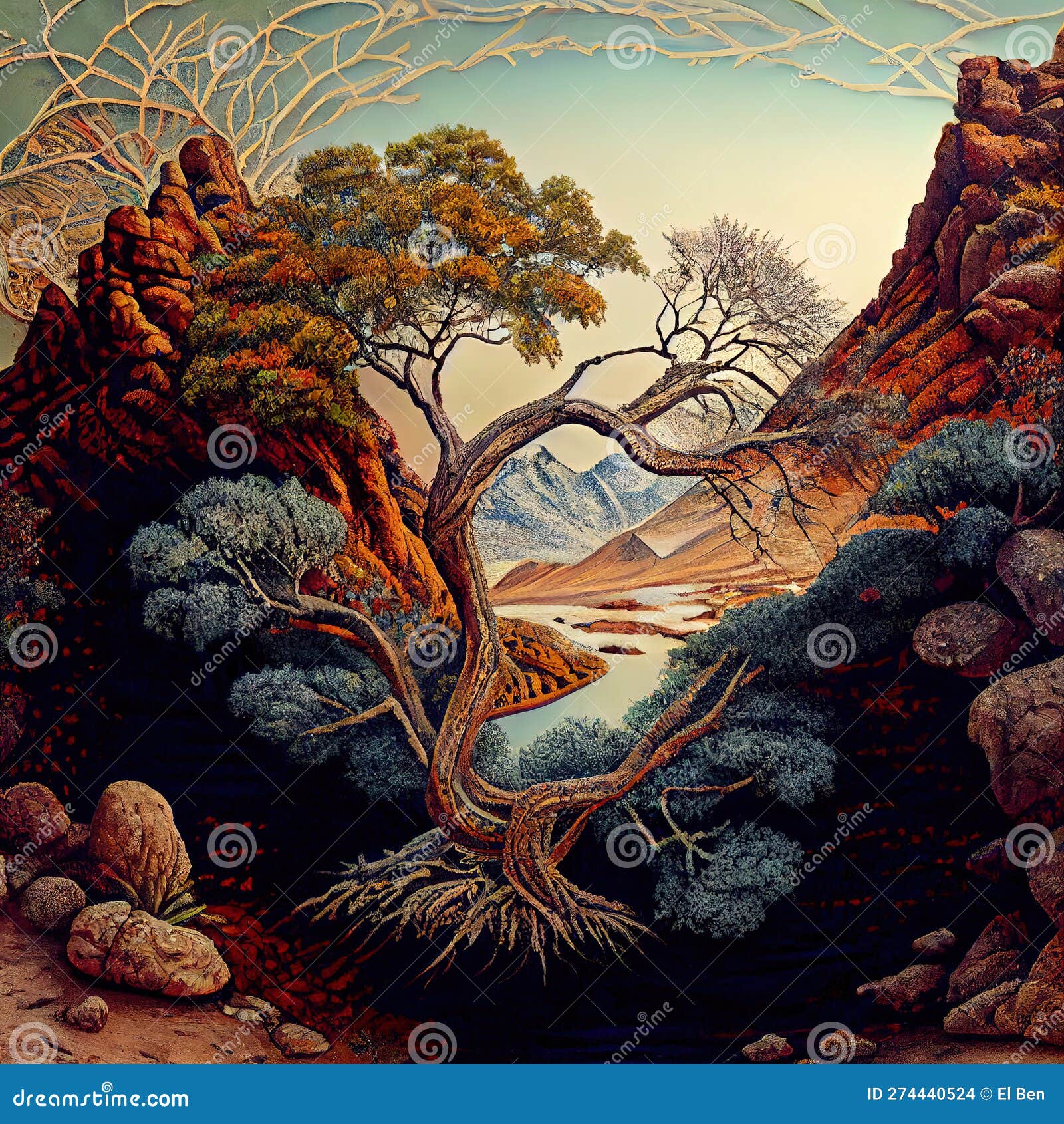 Landscape Abstract Realism Style - Ai Generated Stock Illustration ...