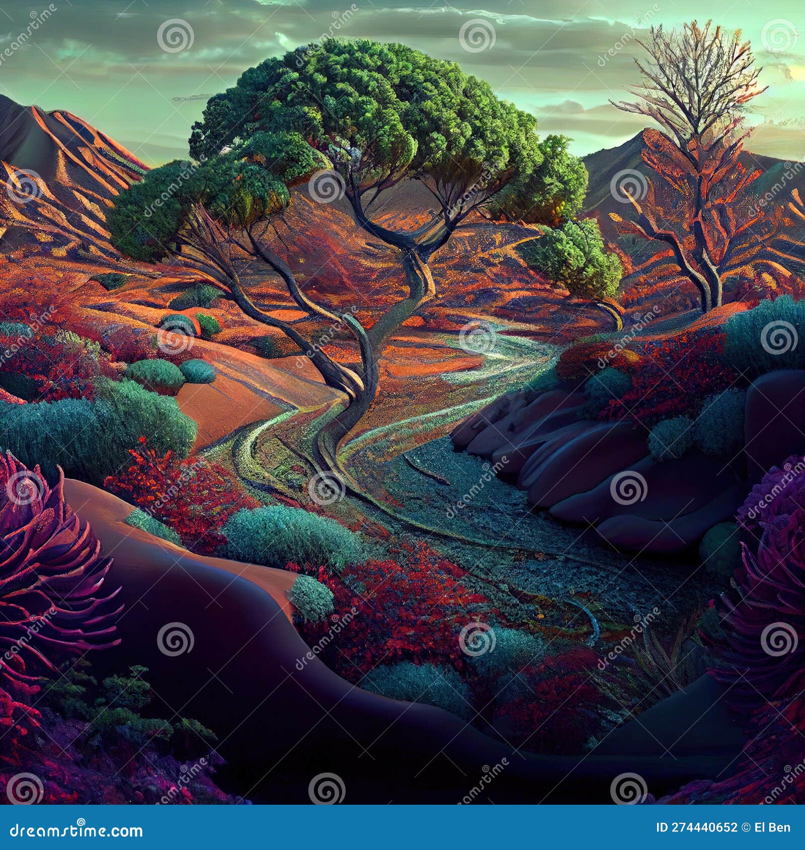 Landscape Abstract Realism Style - Ai Generated Stock Illustration ...