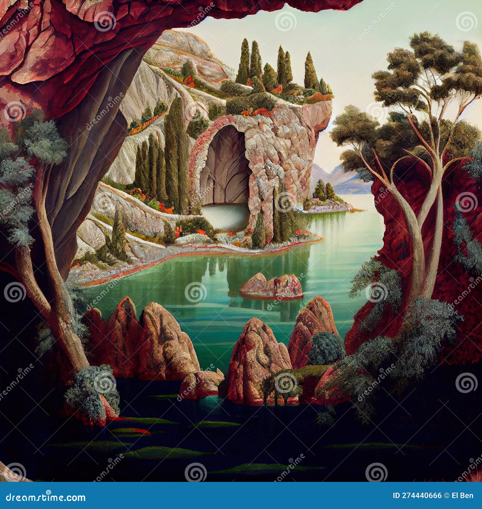 Landscape Abstract Realism Style - Ai Generated Stock Illustration ...