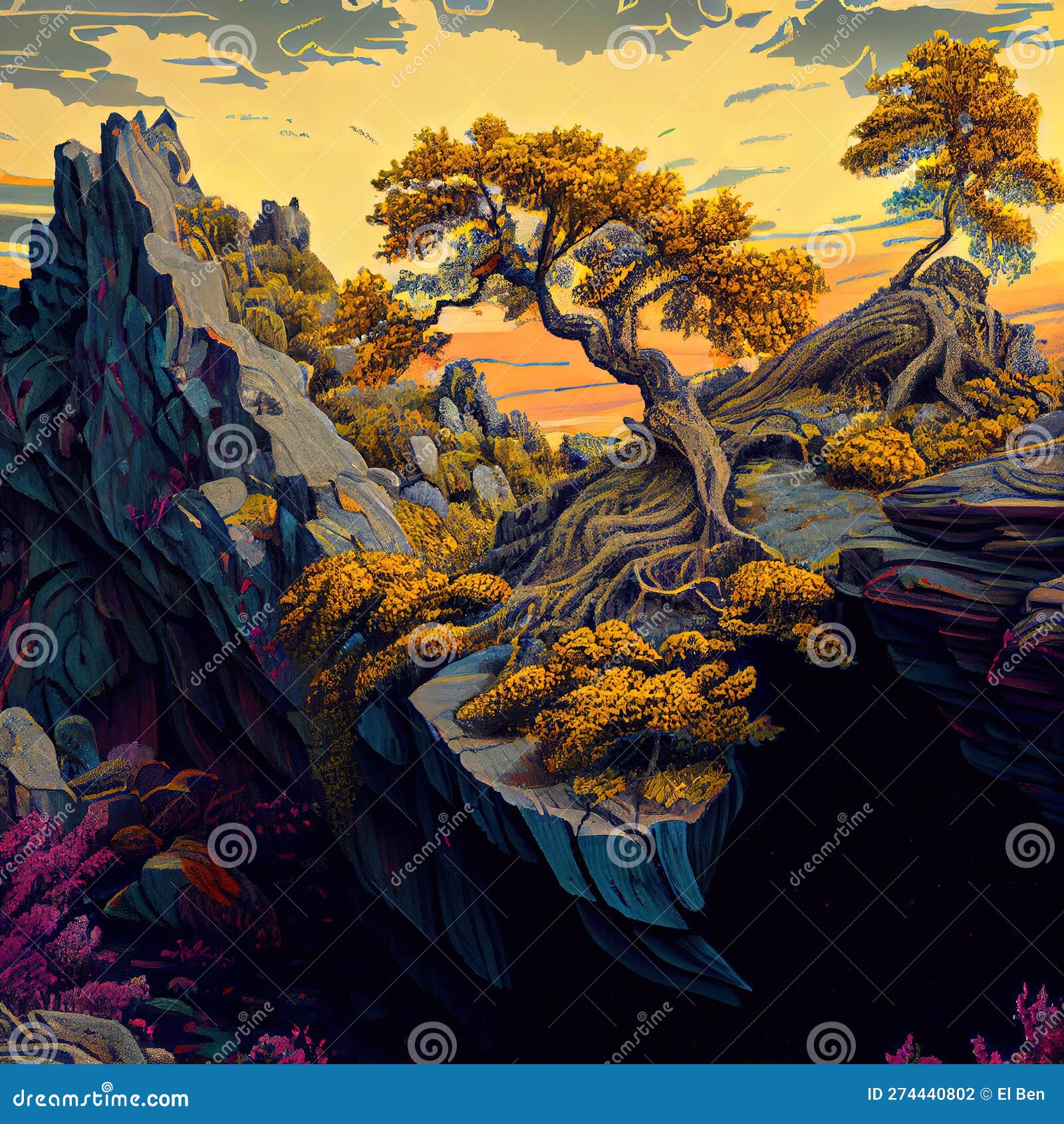 Landscape Abstract Realism Style - Ai Generated Stock Illustration ...
