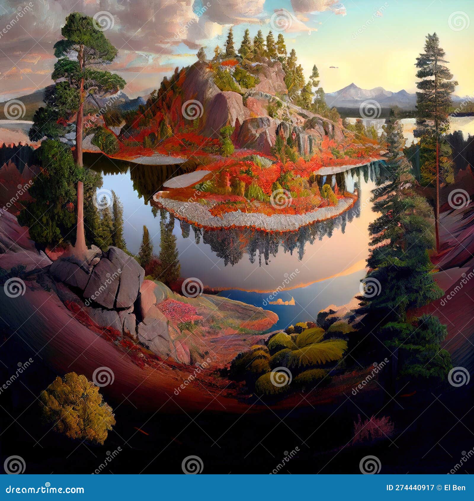 Landscape Abstract Realism Style - Ai Generated Stock Illustration ...