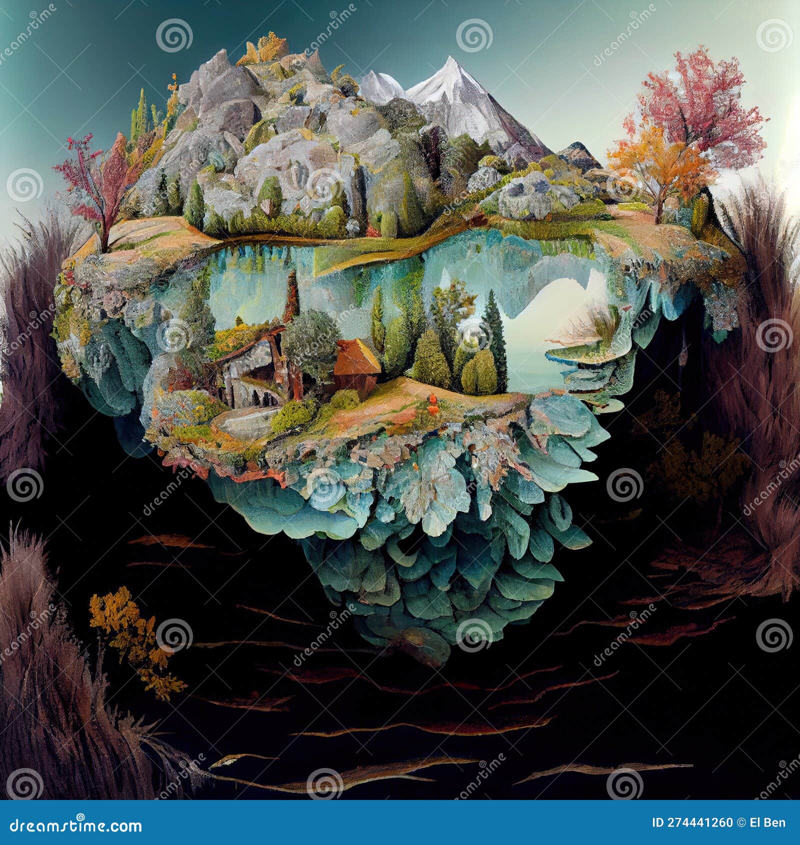 Landscape Abstract Realism Style - Ai Generated Stock Illustration ...