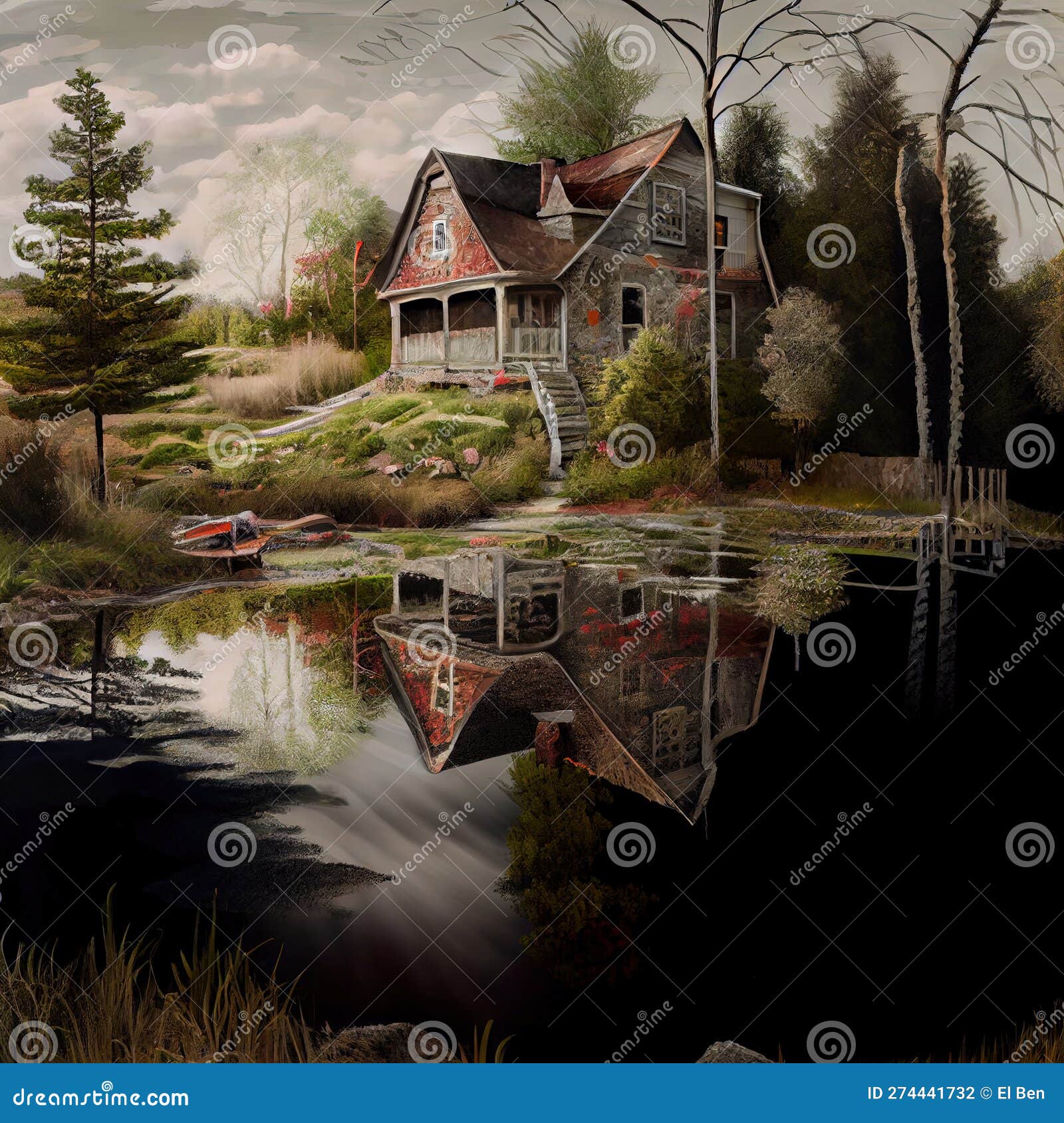 Landscape Abstract Realism Style - Ai Generated Stock Illustration ...