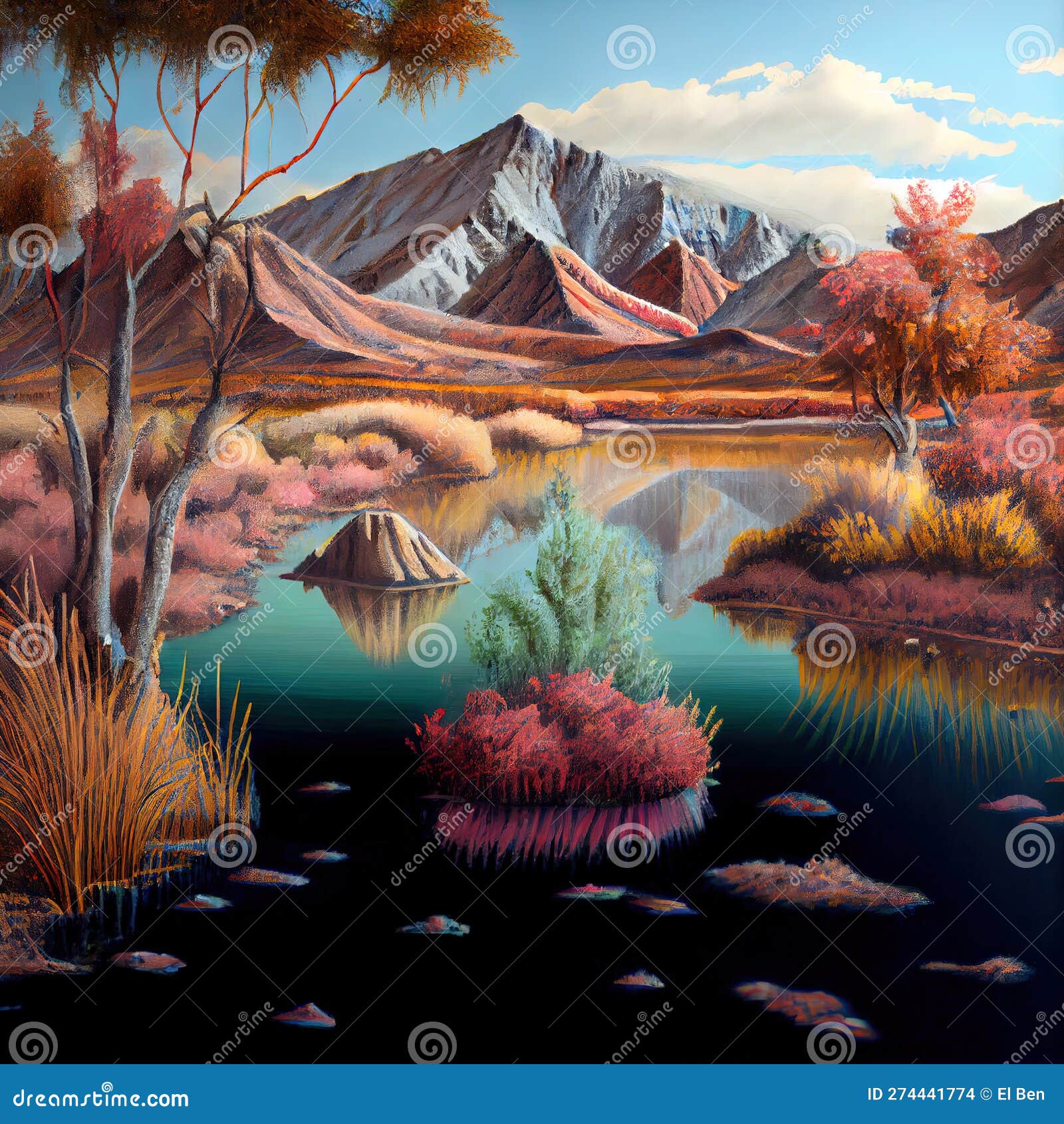 Landscape Abstract Realism Style - Ai Generated Stock Illustration ...