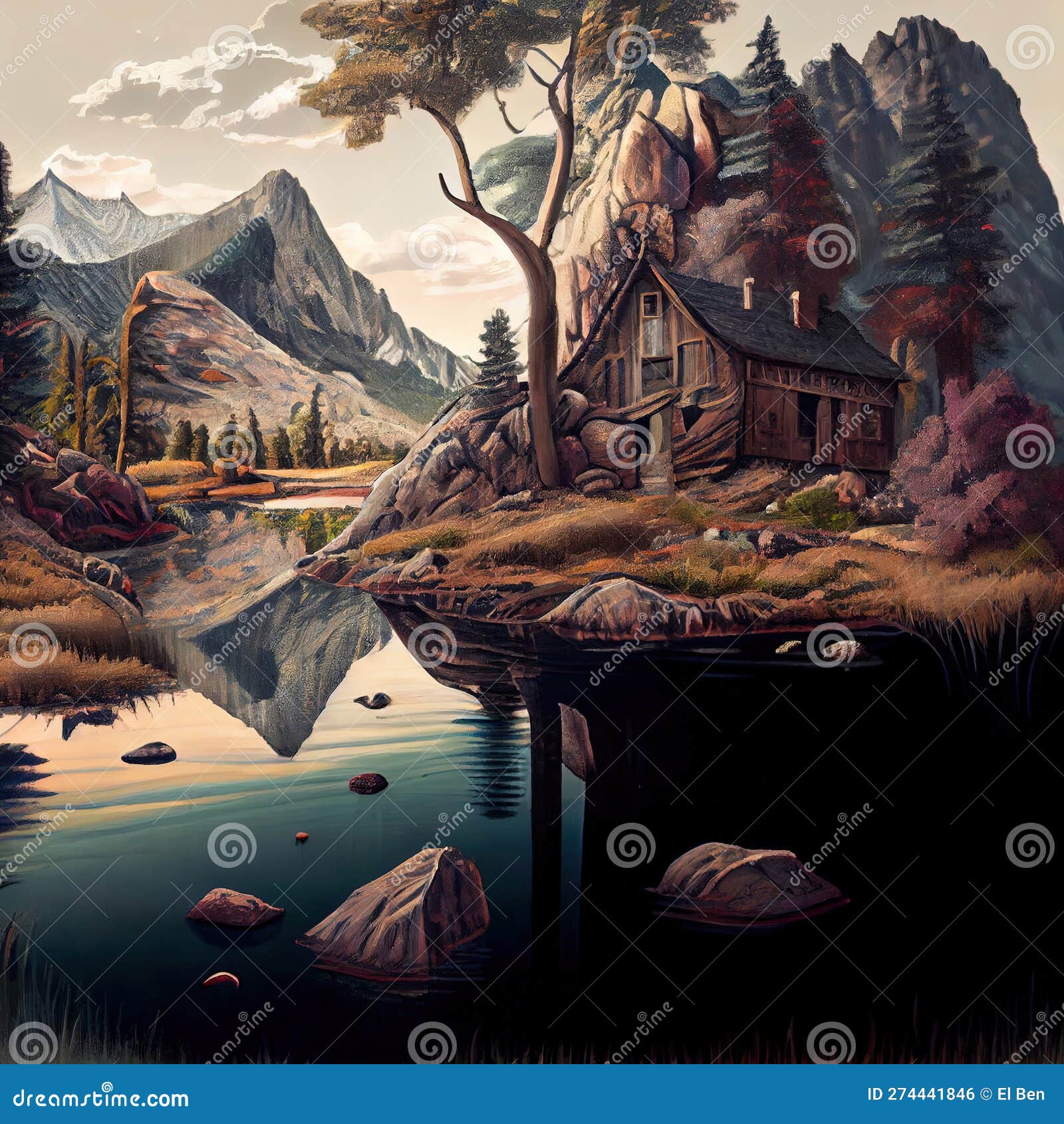 Landscape Abstract Realism Style - Ai Generated Stock Illustration ...