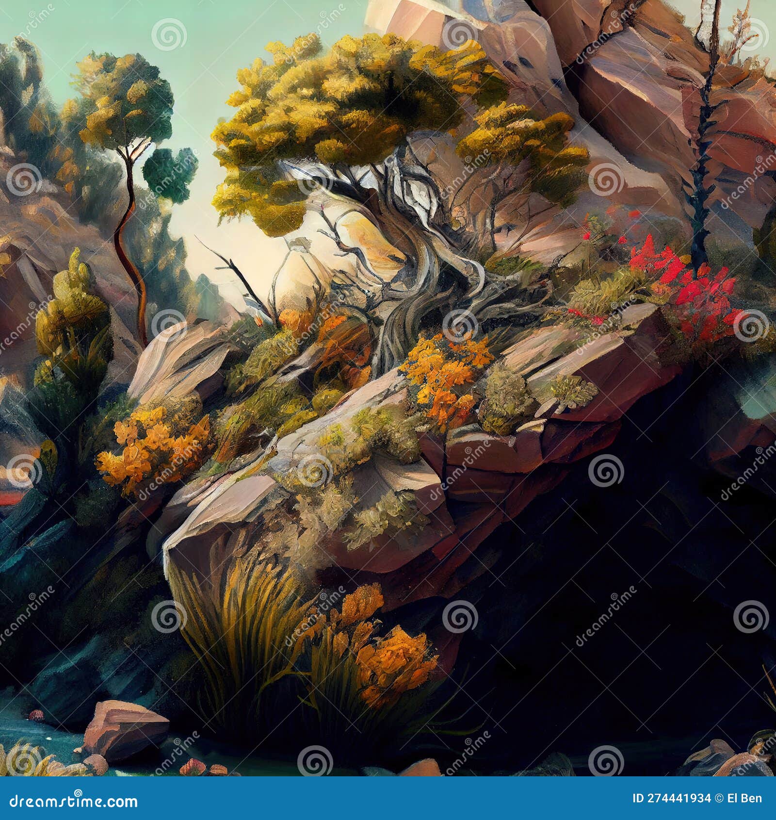 Landscape Abstract Realism Style - Ai Generated Stock Illustration ...