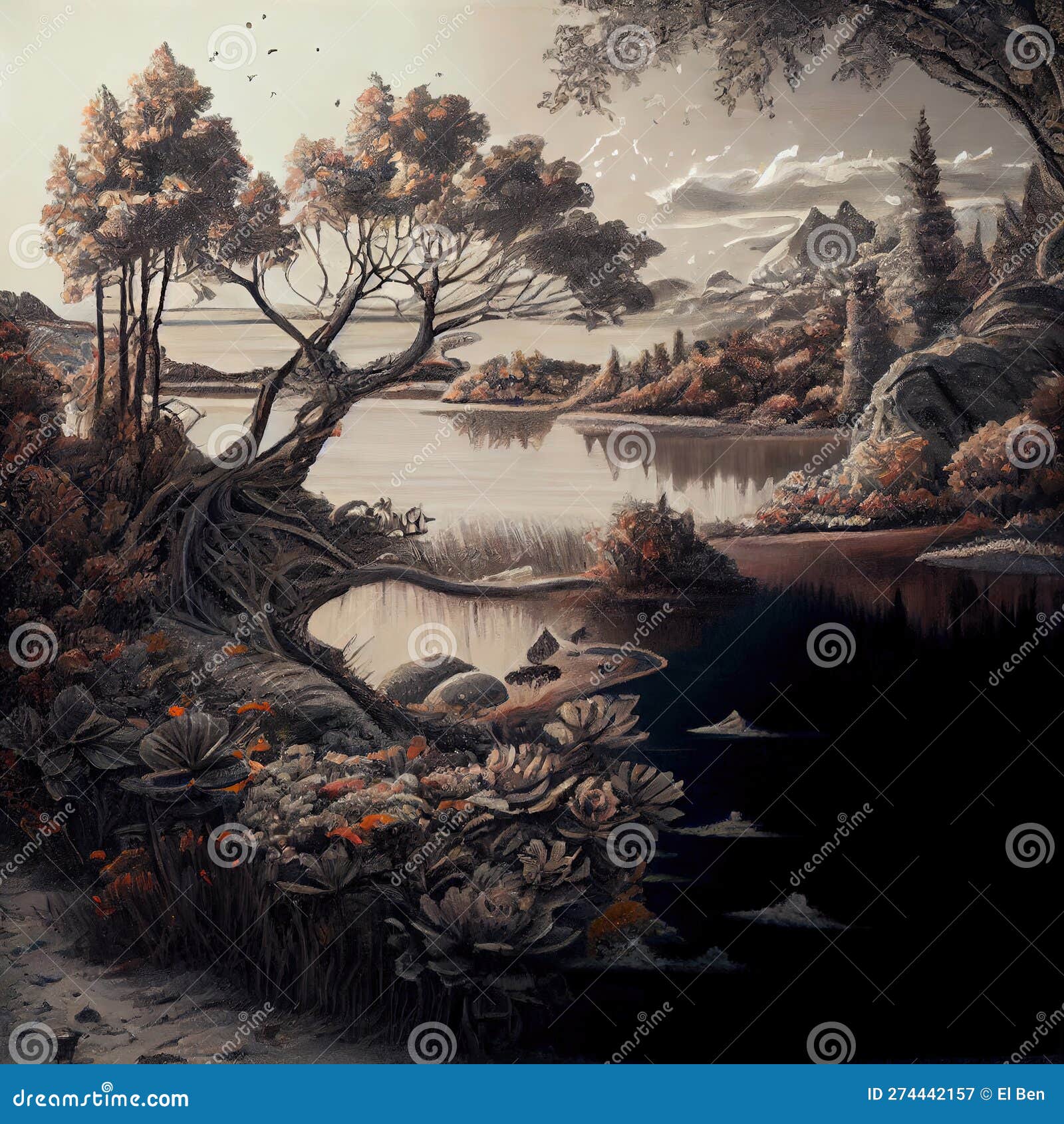 Landscape Abstract Realism Style - Ai Generated Stock Illustration ...