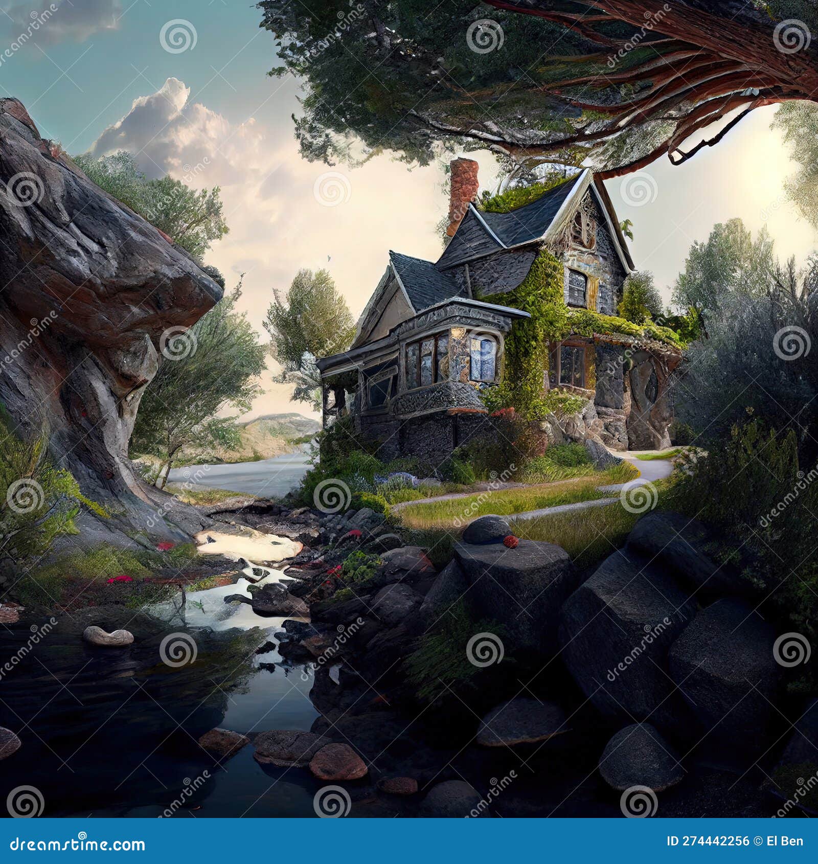 Landscape Abstract Realism Style - Ai Generated Stock Illustration ...