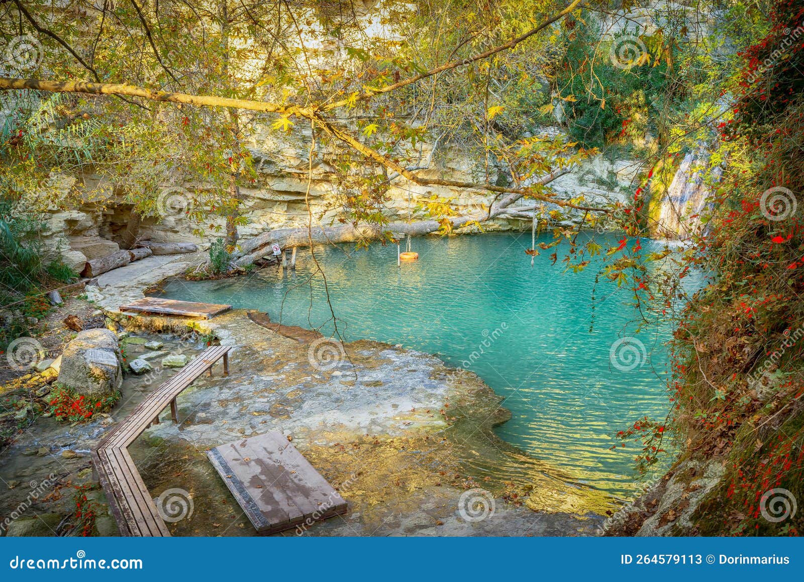 Landscape with Adonis Baths Waterfalls, Paphos, Cyprus Stock Image ...