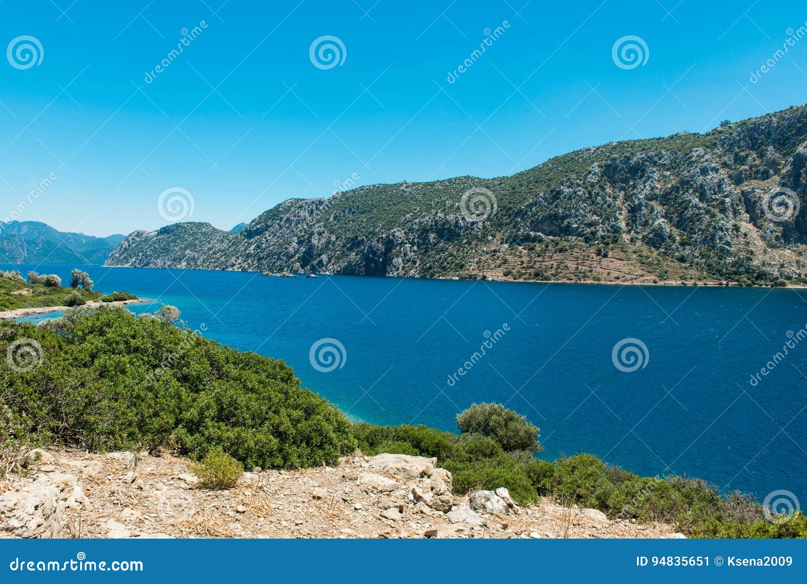 Landscape of the Aegean Coast Stock Image - Image of coastline ...