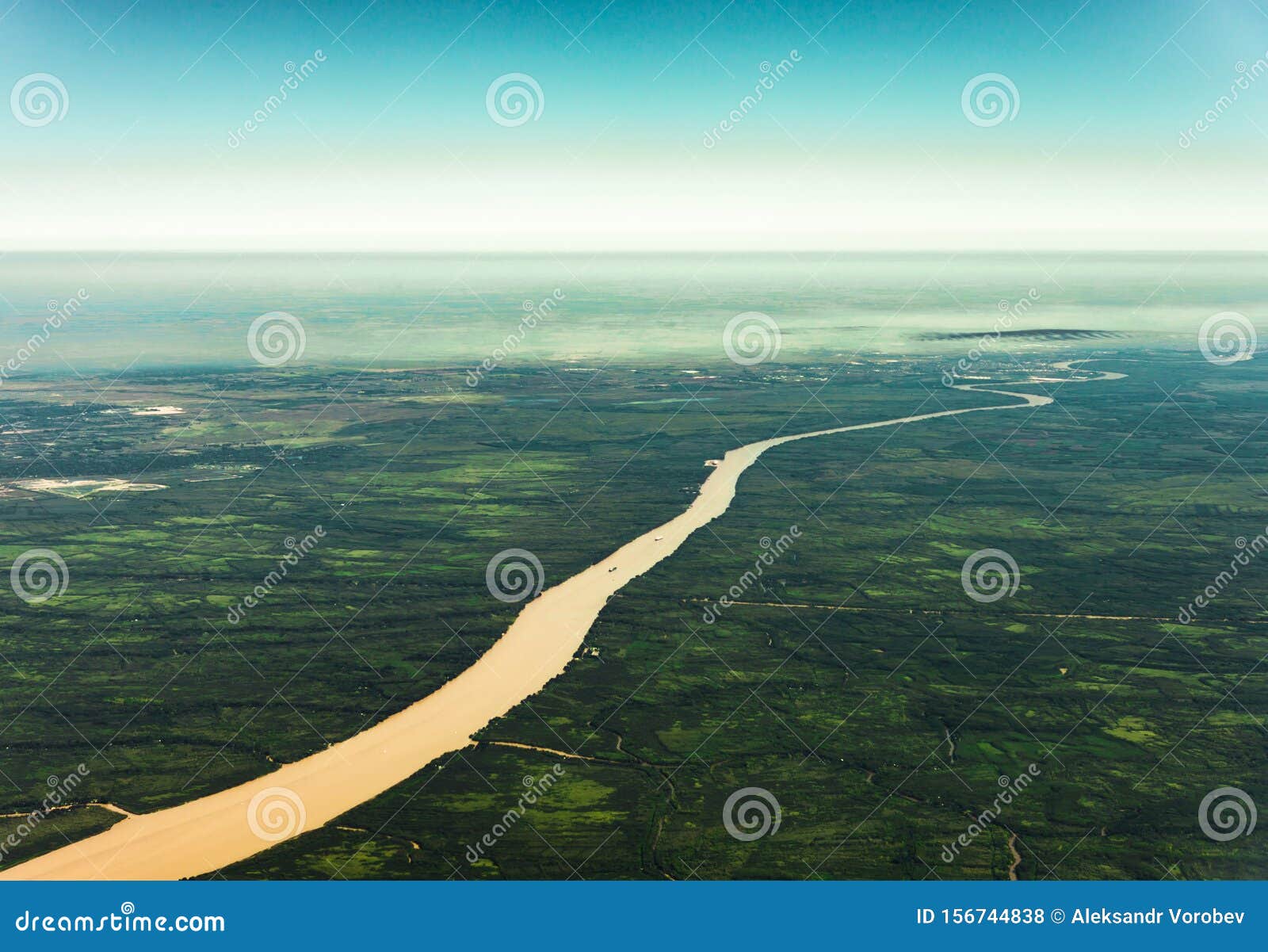 Landscape Aerial View of Colorful Amazon Rivers, Forest, Jungle, and ...