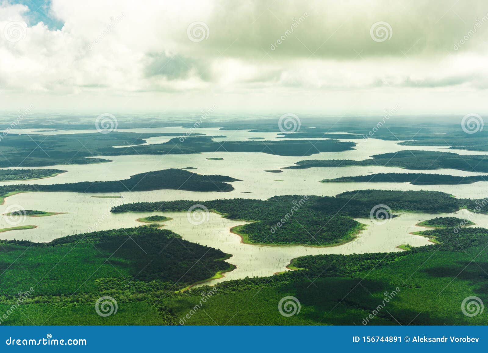 Landscape Aerial View of Colorful Amazon Rivers, Forest, Jungle, and ...