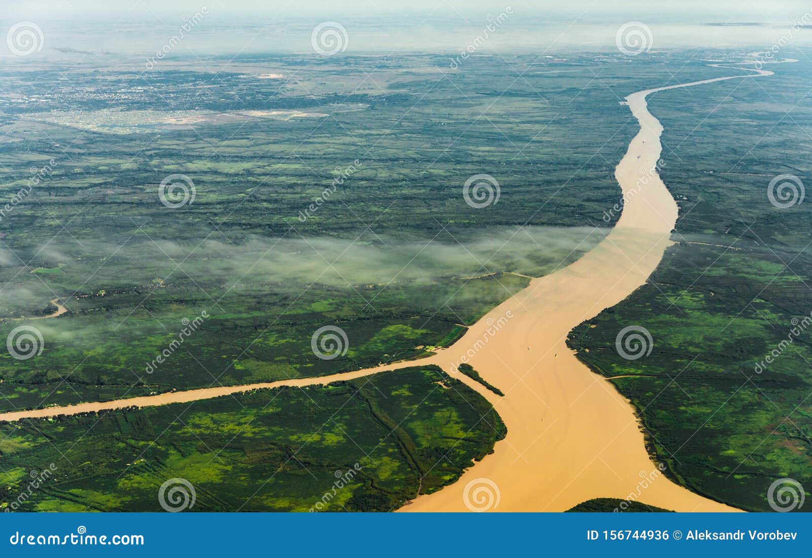 Landscape Aerial View of Colorful Amazon Rivers, Forest, Jungle, and ...