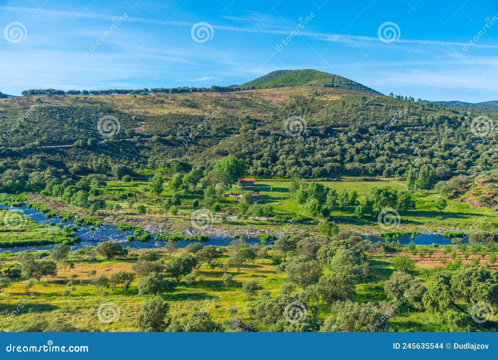 Landscape of Alagon River in Spain. Stock Photo - Image of leon, park ...