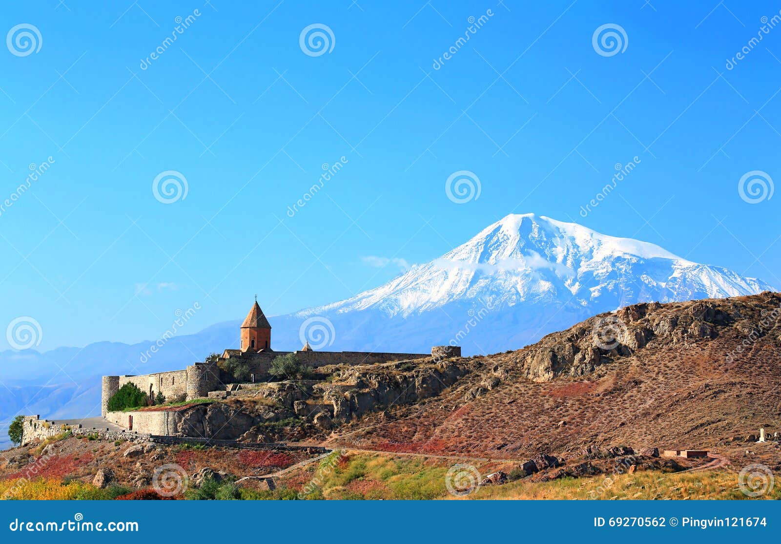 Landscape with an Ancient Monastery Stock Photo - Image of khor, grape ...