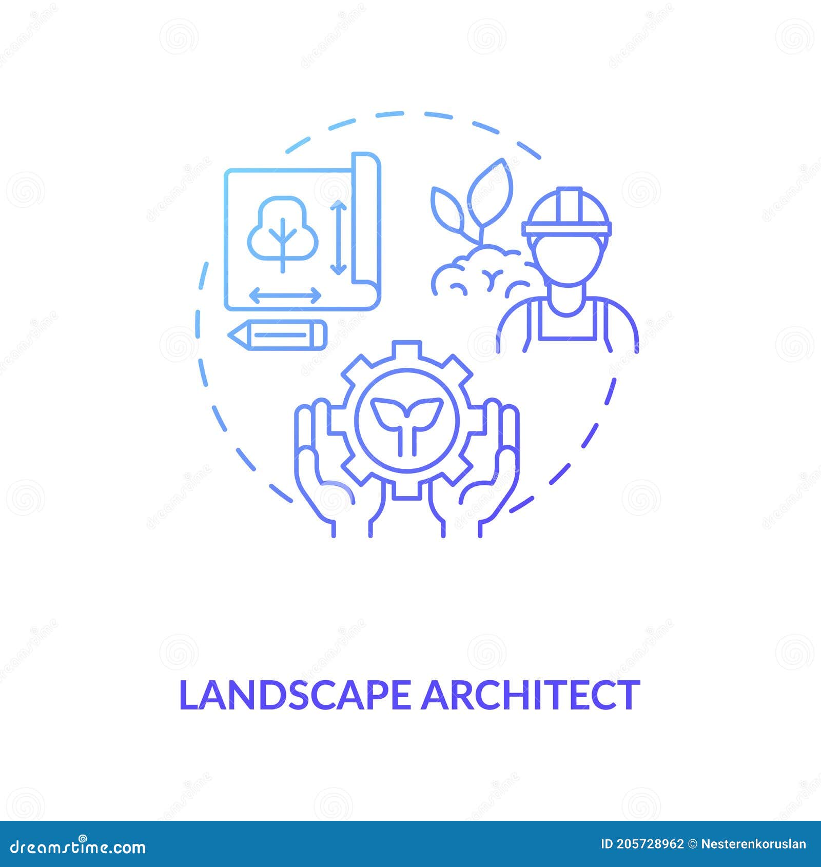 Landscape Architect Blue Gradient Concept Icon Stock Vector ... Landscape Architect Blue Gradient Concept Icon Stock Vector ...