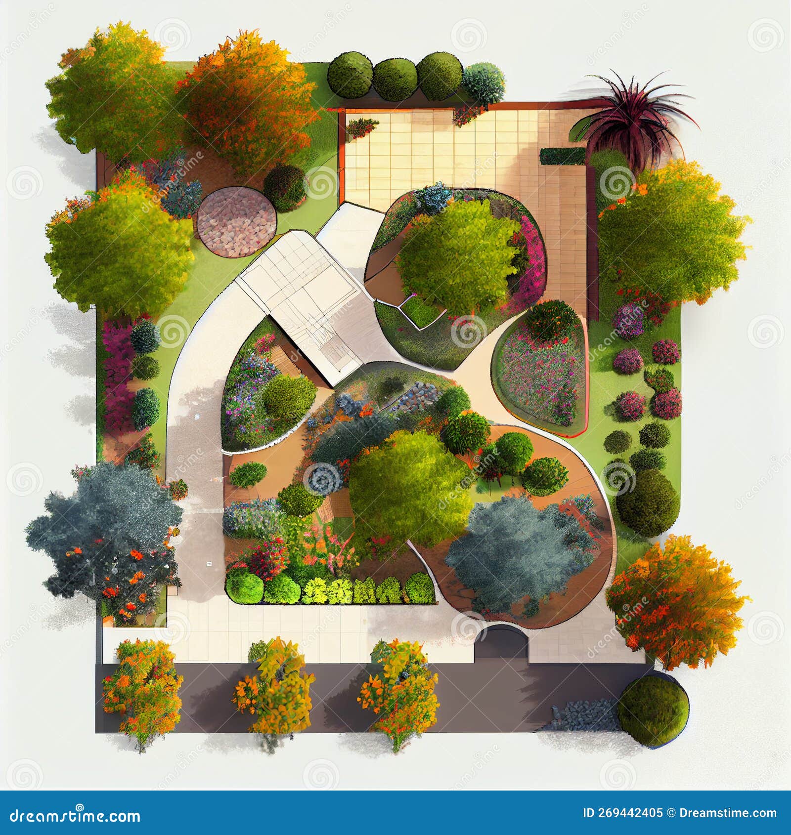 Backyard Master Plan, 2d Sketch Stock Photo | CartoonDealer.com #71898564