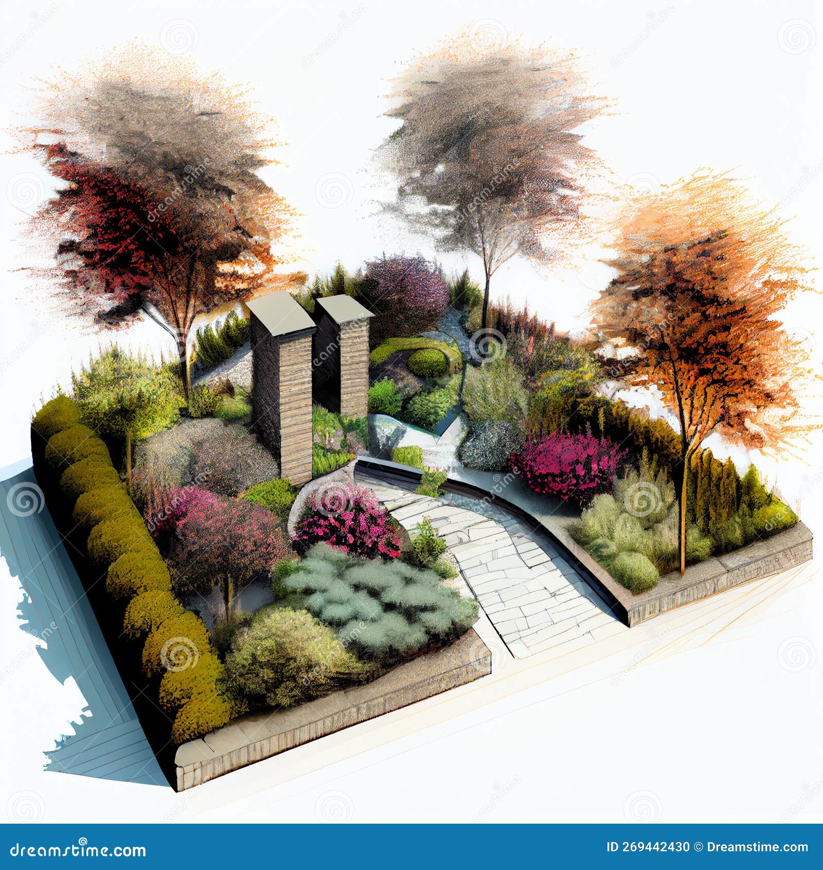 Backyard Master Plan, 2d Sketch Stock Photo | CartoonDealer.com #71898564