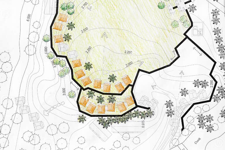 Landscape Architect Designing on Site Analysis Plan Stock Illustration ...