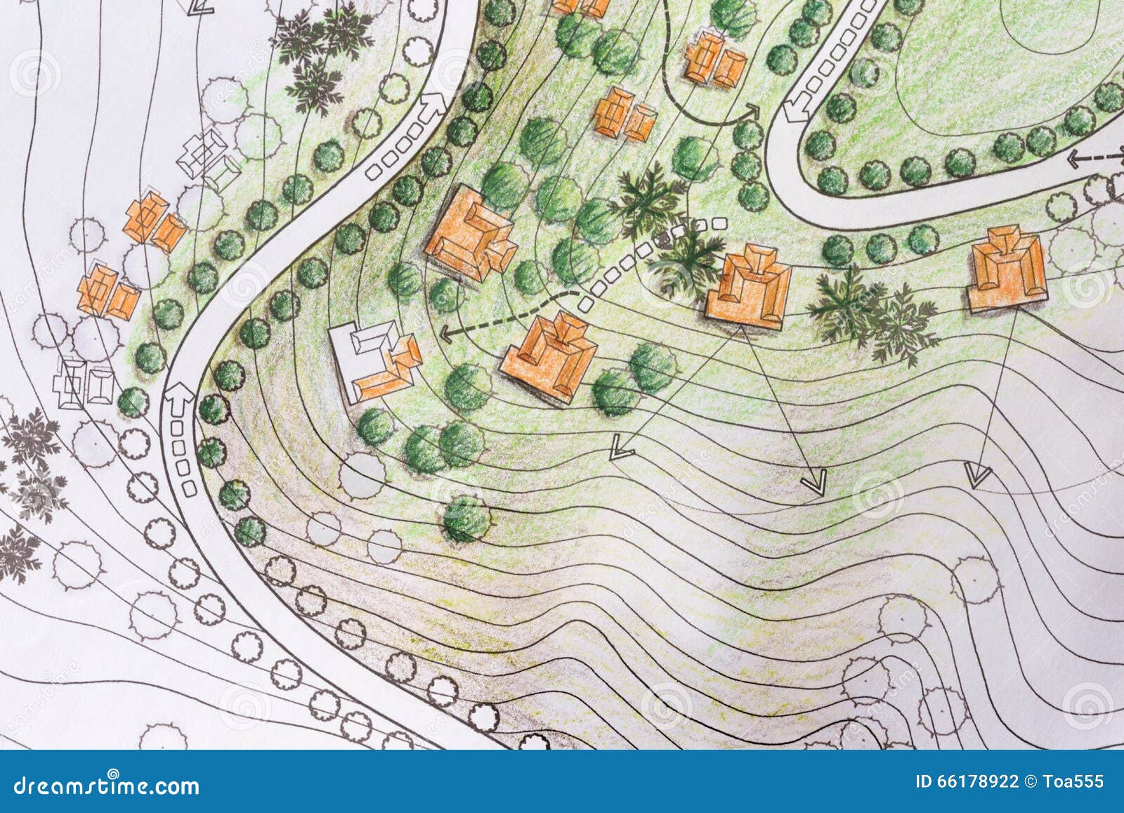 Landscape Architect Designing On Site Analysis Plan Stock Photography ...