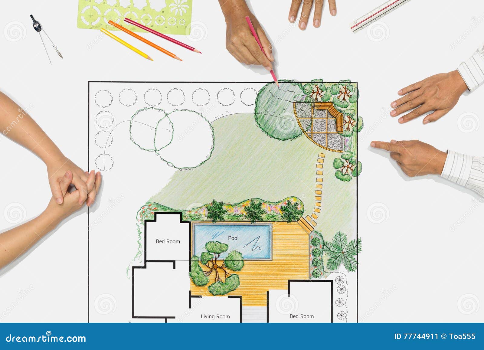 Landscape Architect Meeting with Client Stock Image - Image of ...