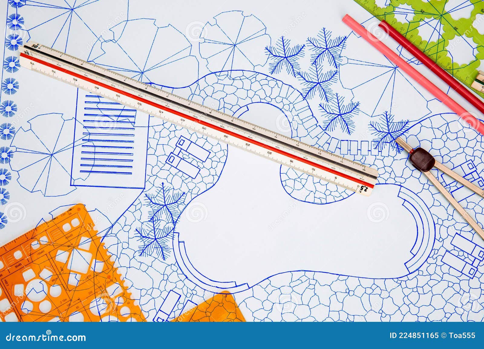 Landscape Architect Student Learning Design Backyard Pool and Garden ...