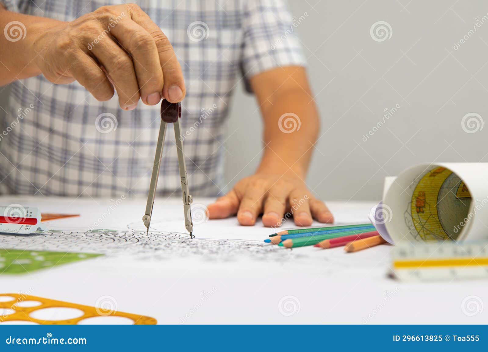 Landscape Architect Student Learning Garden Plan Design Stock Image ...