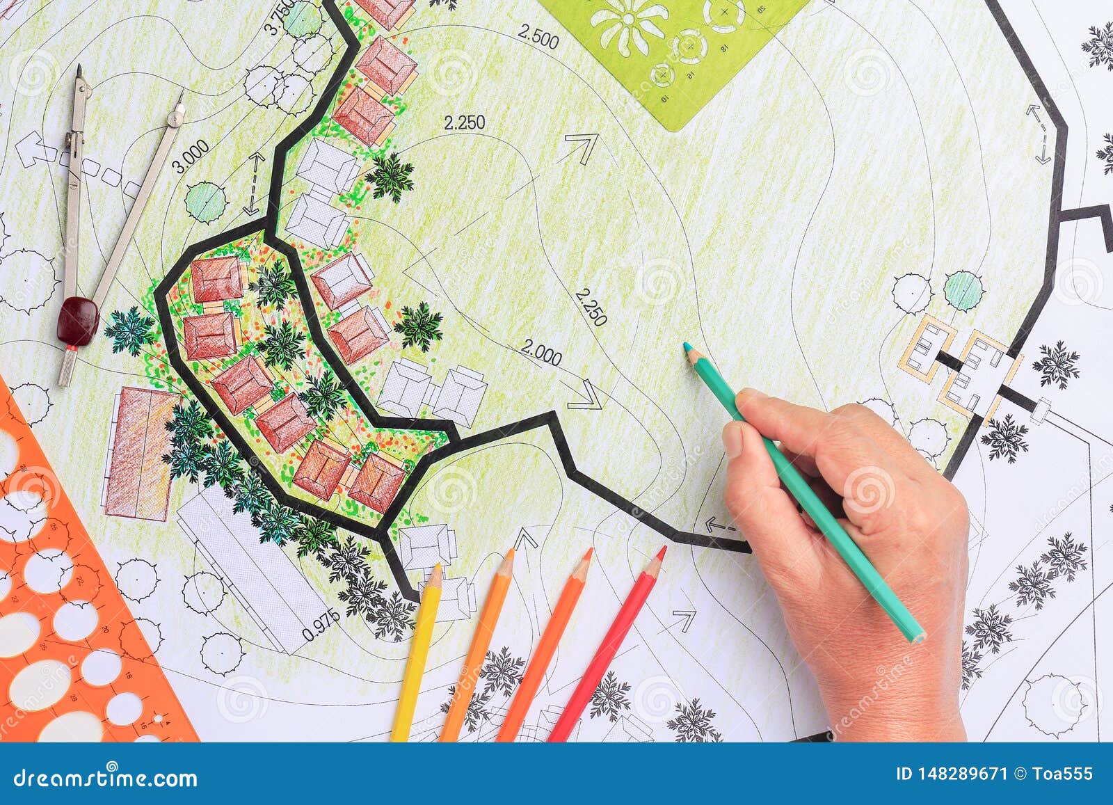 Landscape Architecture Design Garden Plan for Housing Development Stock ...