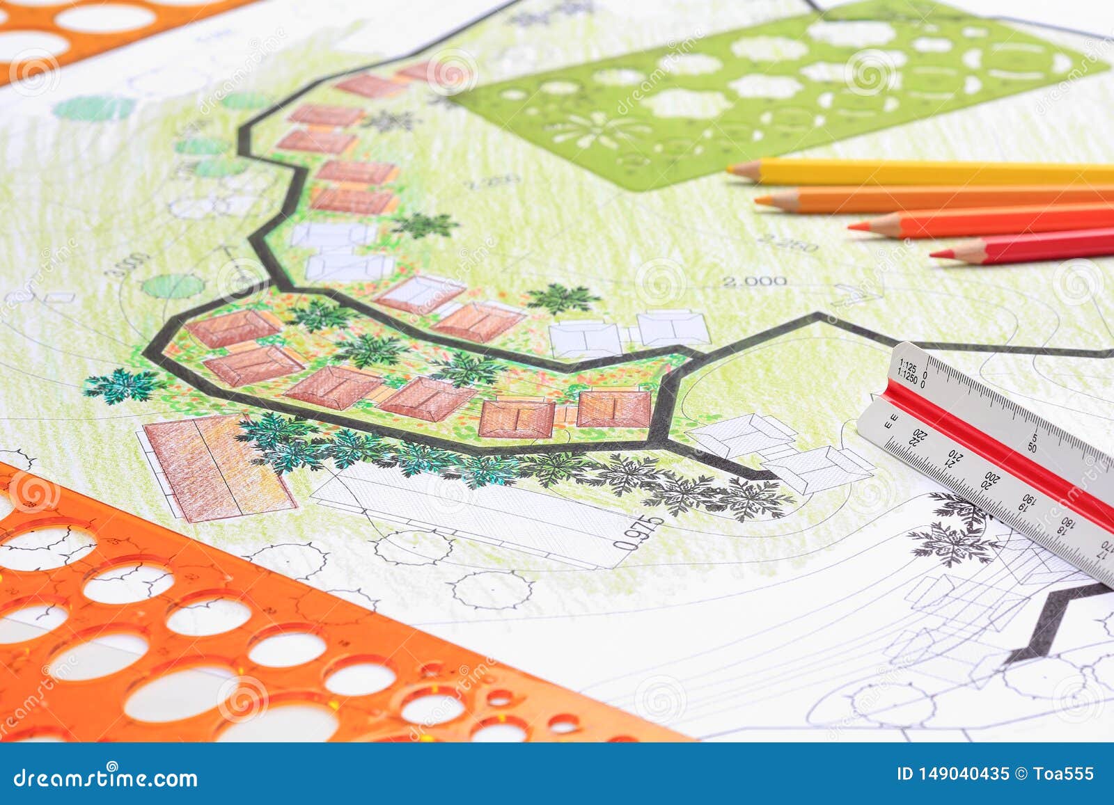 Landscape Architecture Design Garden Plan for Housing Development Stock ...