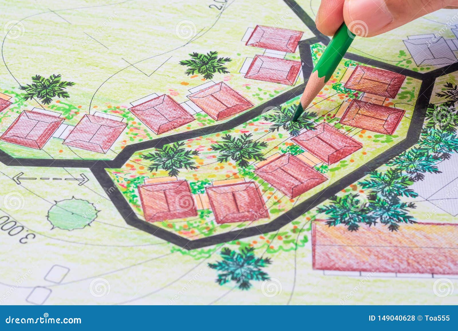 Landscape Architecture Design Garden Plan for Housing Development Stock ...