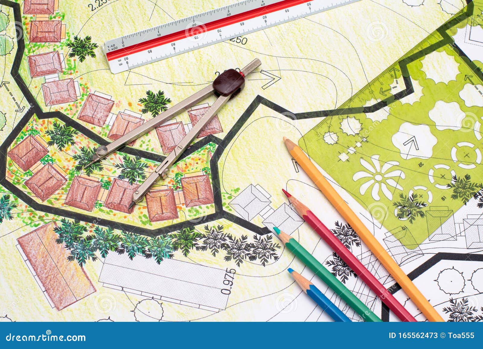 Landscape Architecture Design Garden Plan for Housing Development Stock ...
