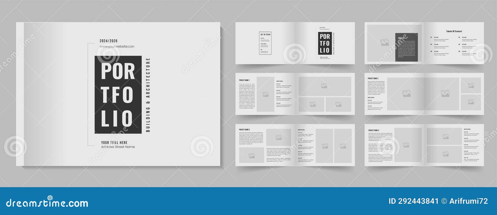 Landscape Architecture Portfolio Layout Design Portfolio Template Stock ...
