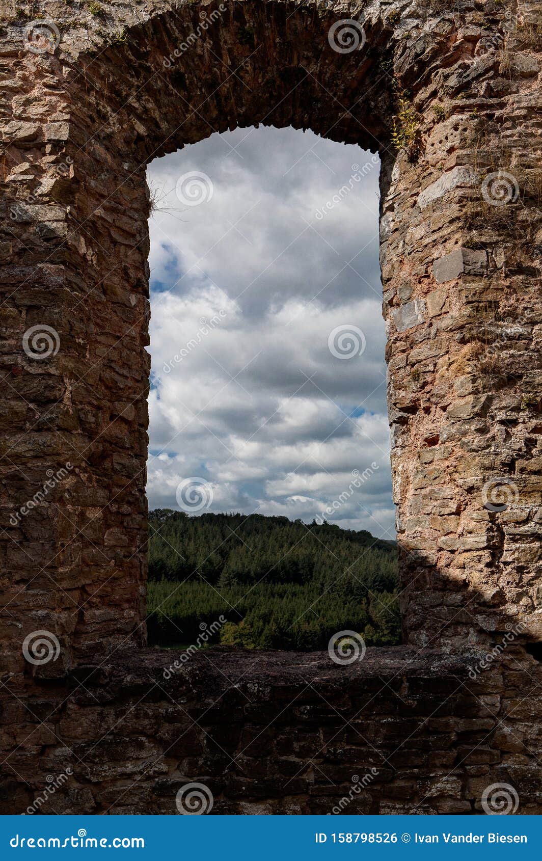 Window Frame Clouds Landscape Medieval Castle Franchimont, Theux, Liege ...
