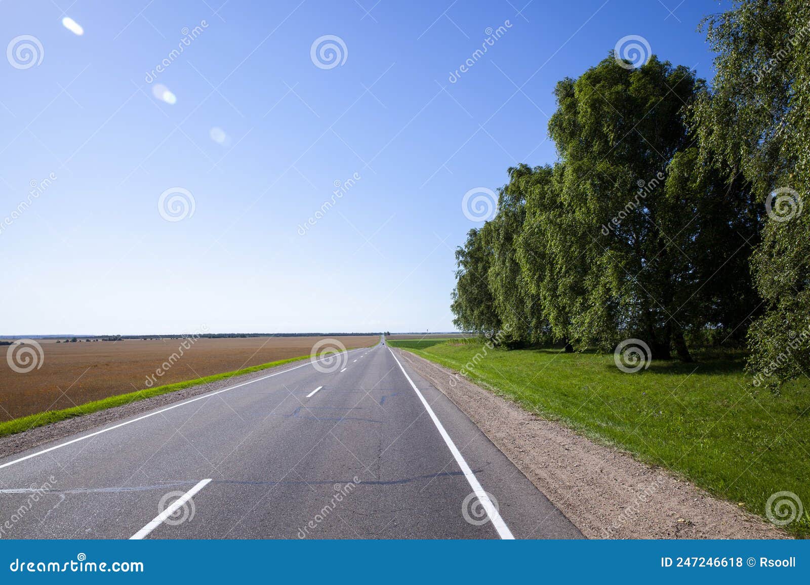 Landscape on the Asphalt Road for Vehicles Stock Photo - Image of paved ...