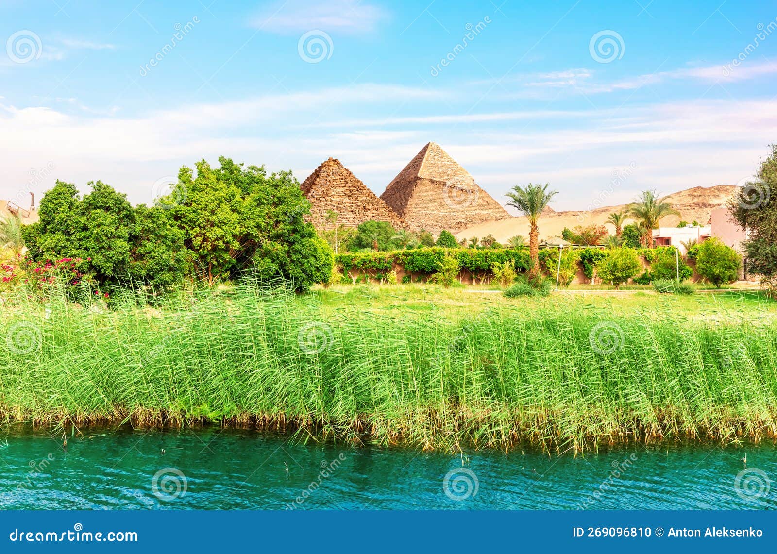 Landscape of Aswan in the Nile on the Way To Pyramids, Egypt Stock ...