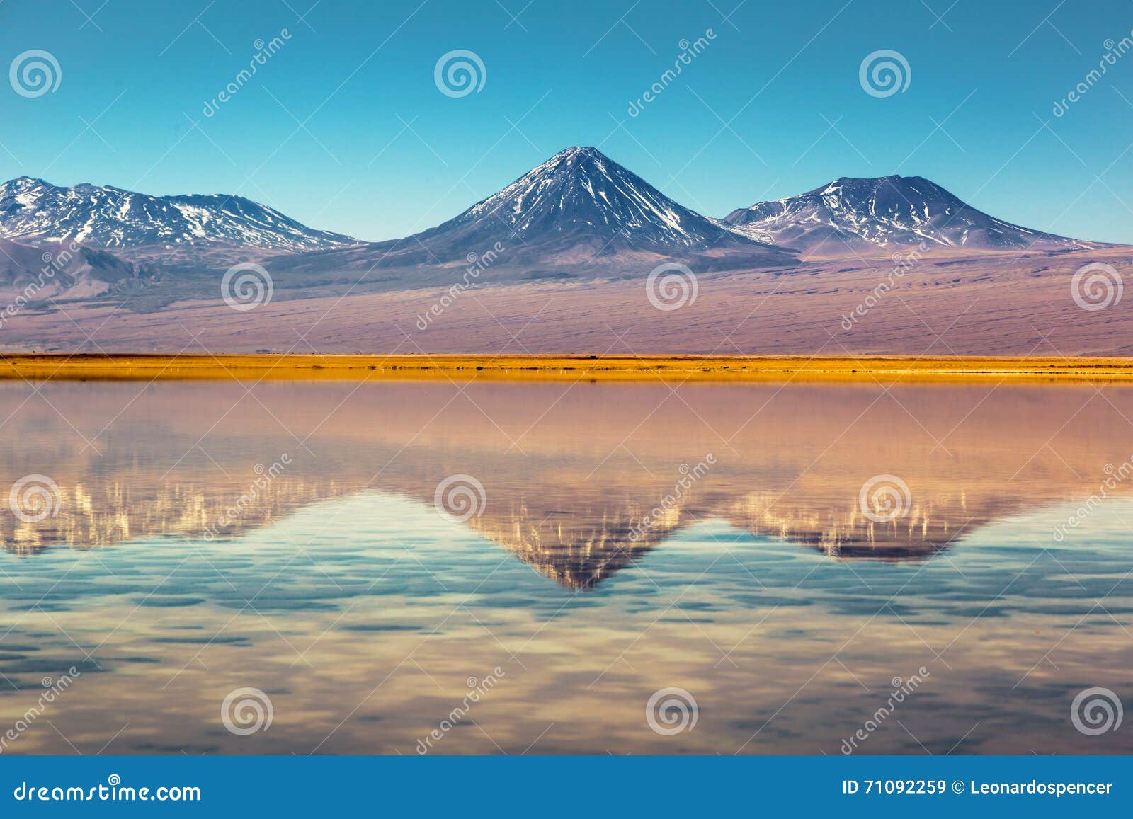 Landscape of Atacama Desert in Chile. Winter Time Stock Image - Image ...