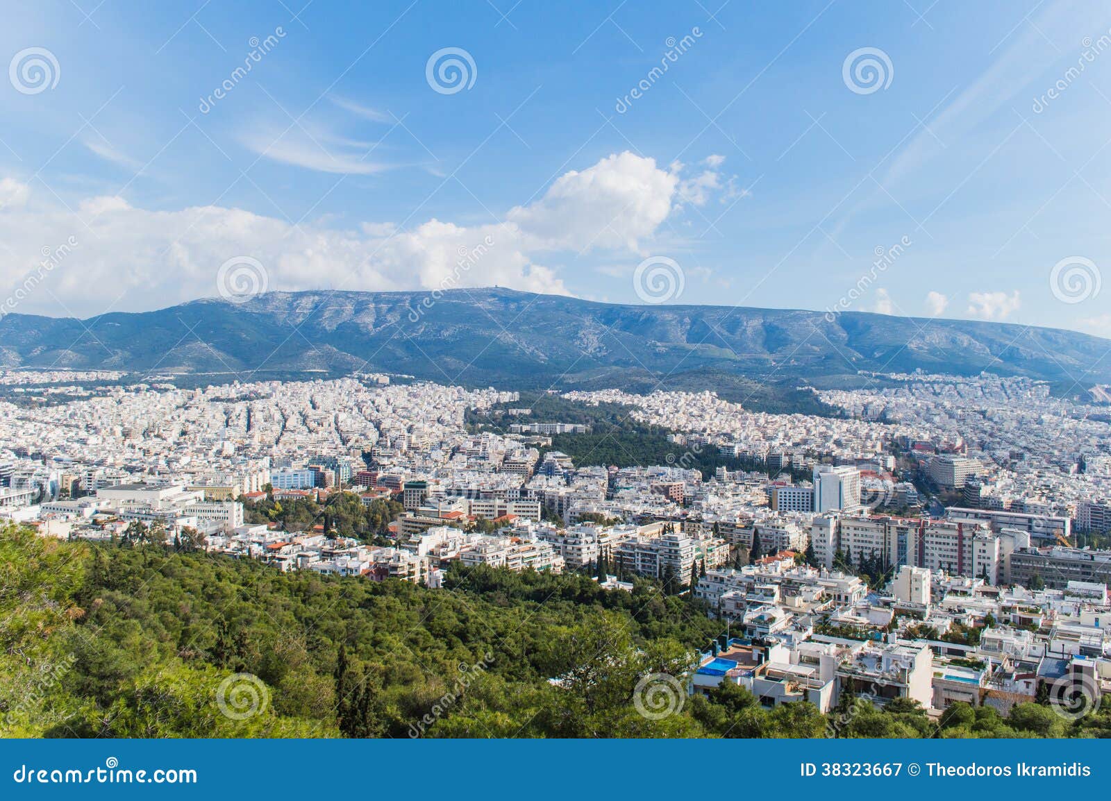 Landscape of Athens stock image. Image of houses, builds - 38323667