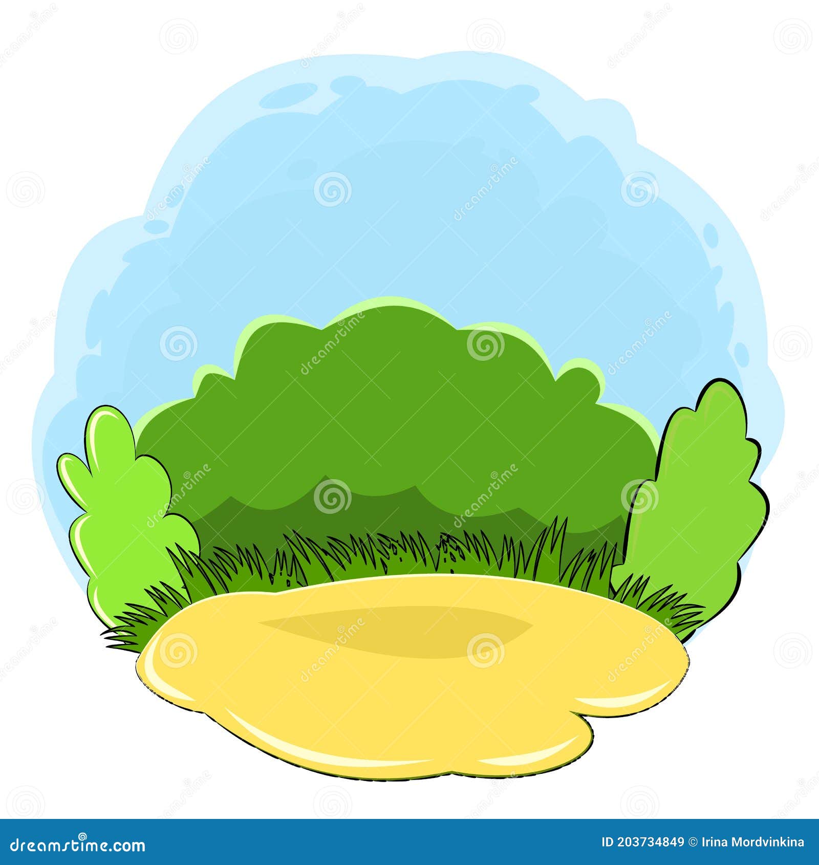 Landscape Background. Cartoon Flat Style. in the Form of Soft Rounded ...