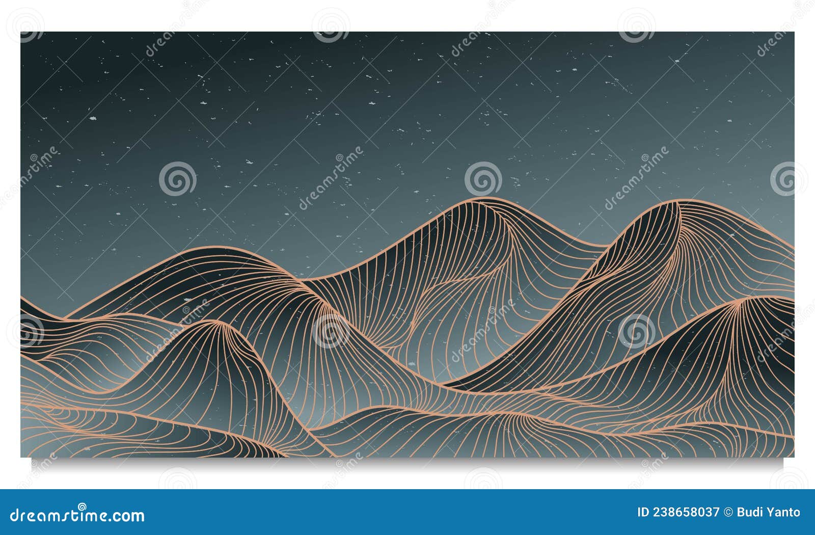 Landscape Background with Mountain Line Art Pattern. Luxury Background ...