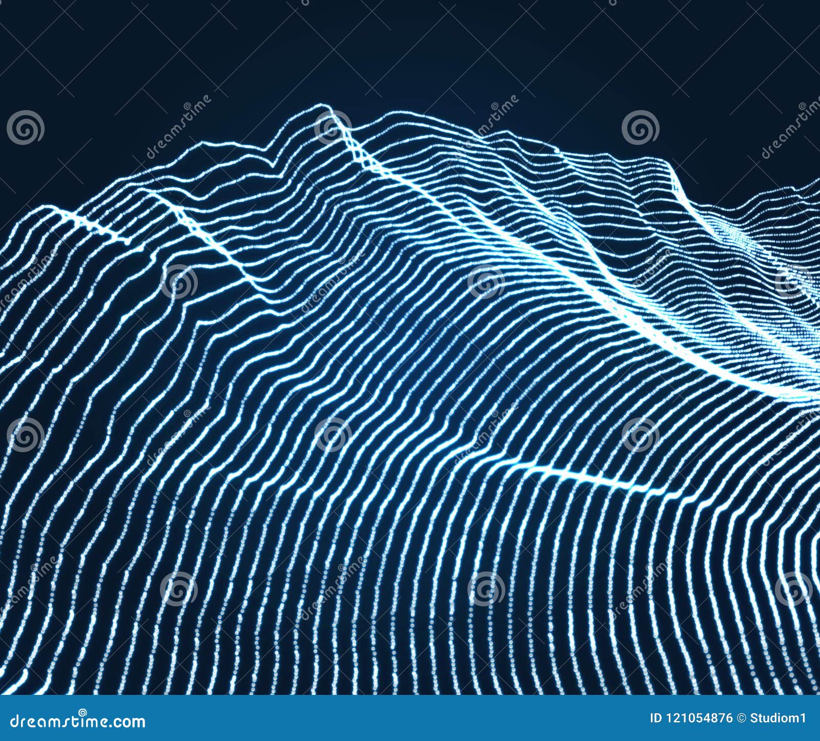 Landscape Background. Terrain. Cyberspace Grid. 3D Technology Vector ...