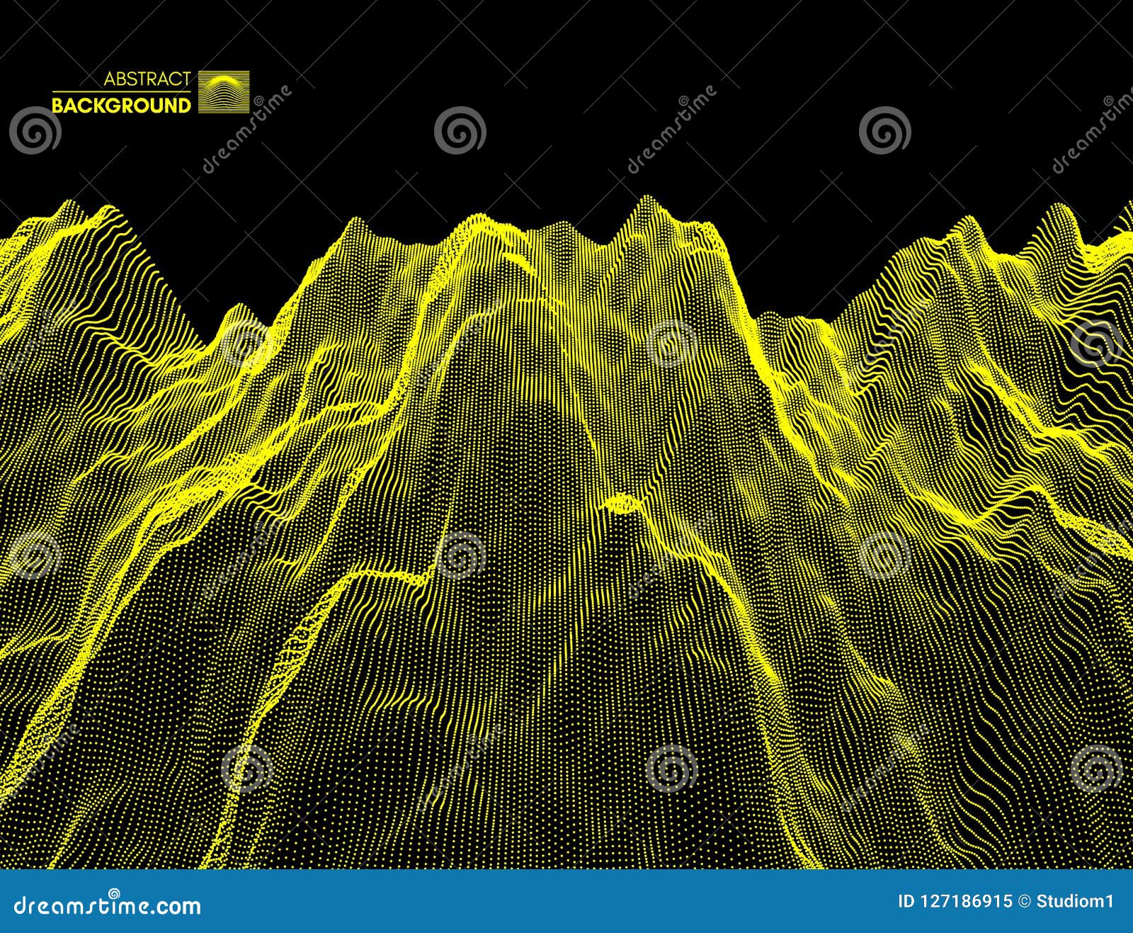 Landscape Background. Terrain. Cyberspace Grid. 3d Technology Vector ...