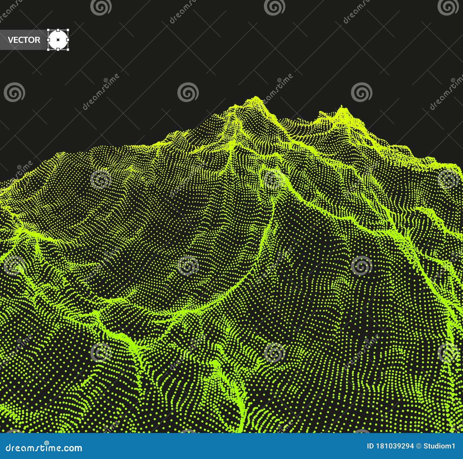 Landscape Background. Terrain. Cyberspace Grid Stock Vector ...