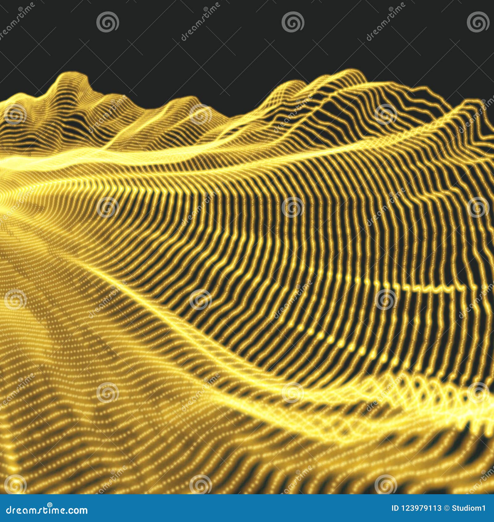 Landscape Background. Terrain. Cyberspace Grid. 3D Technology Vector ...