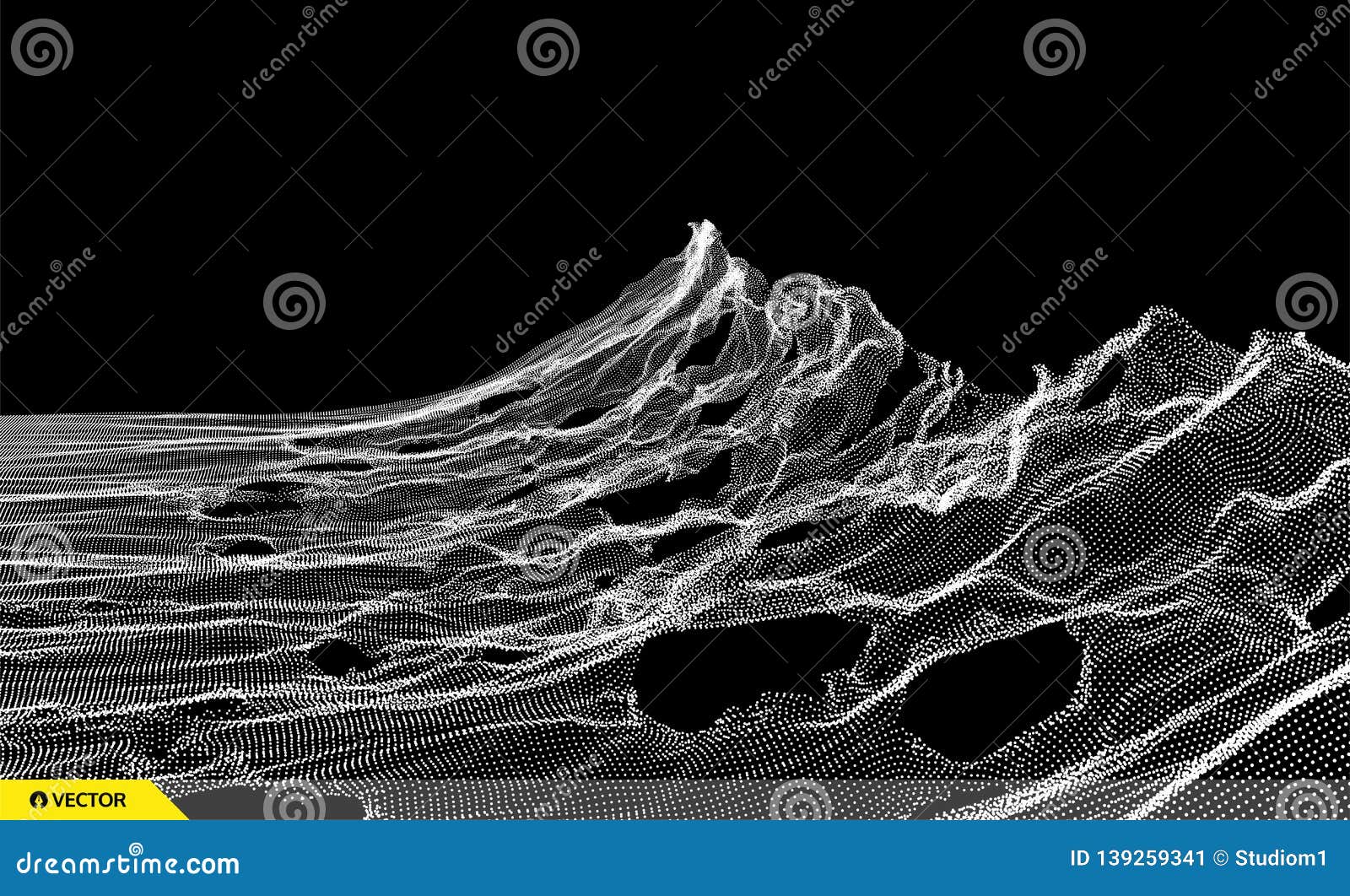 Landscape Background. Terrain. Cyberspace Grid Stock Vector ...
