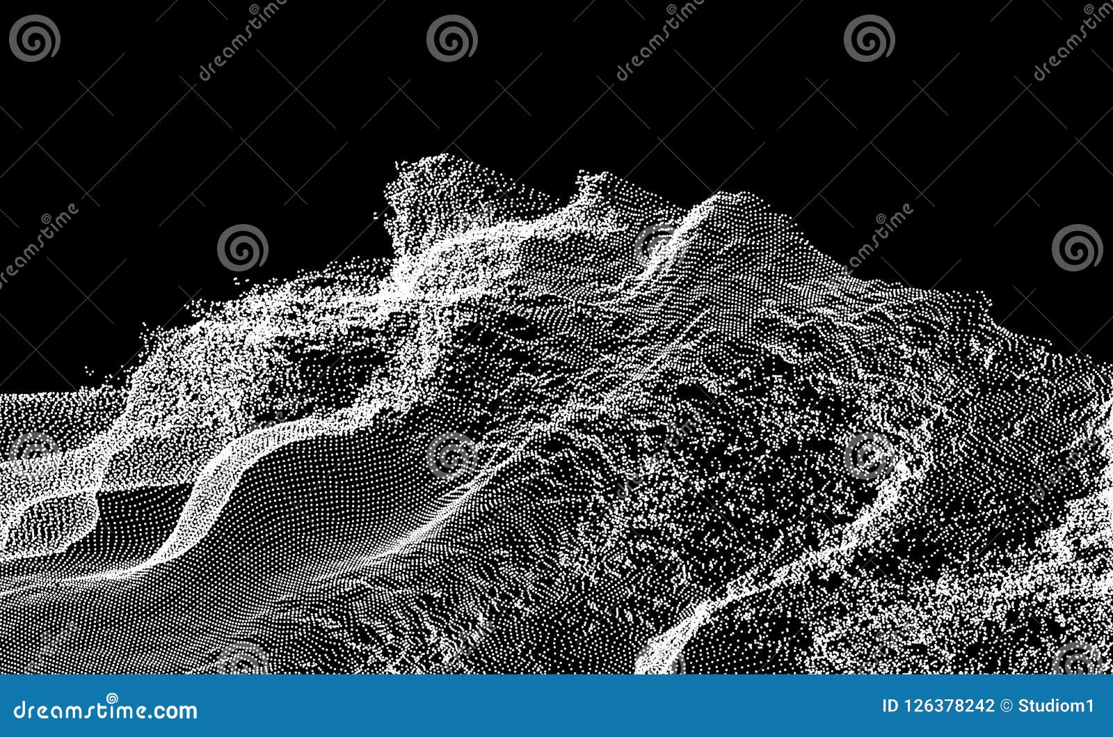 Landscape Background. Terrain. Cyberspace Grid. 3d Technology Vector ...